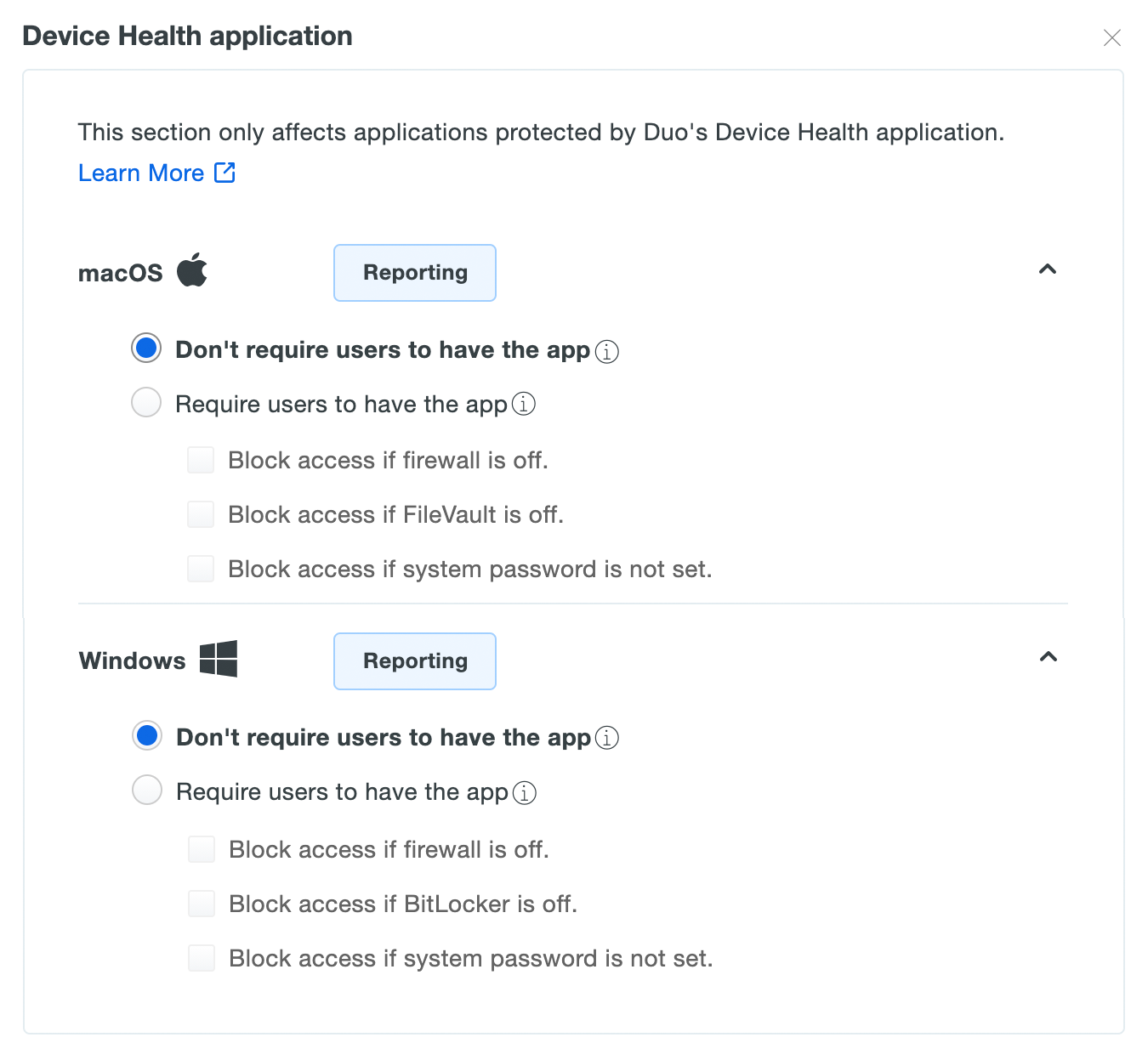 Why do I see "Reporting" or "Enforcing" next to a device type in my ...