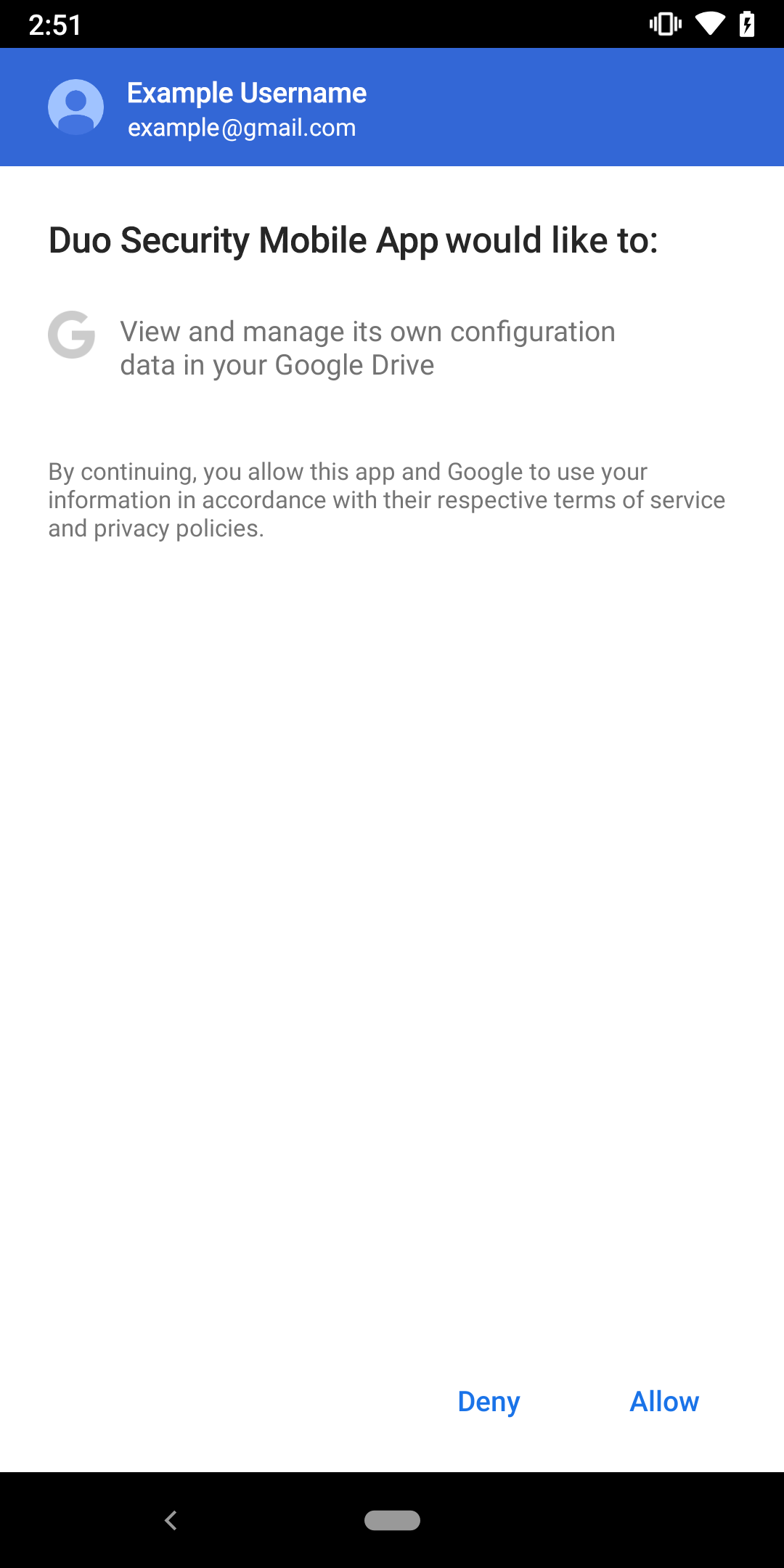 Why is Duo Mobile asking to "view and manage its own configuration data ...