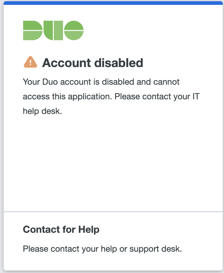 Why do I see the error "Your account has been disabled" in the ...