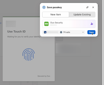 How do I resolve issues using WebAuthn authentication methods for Duo and 1Password’s browser ...