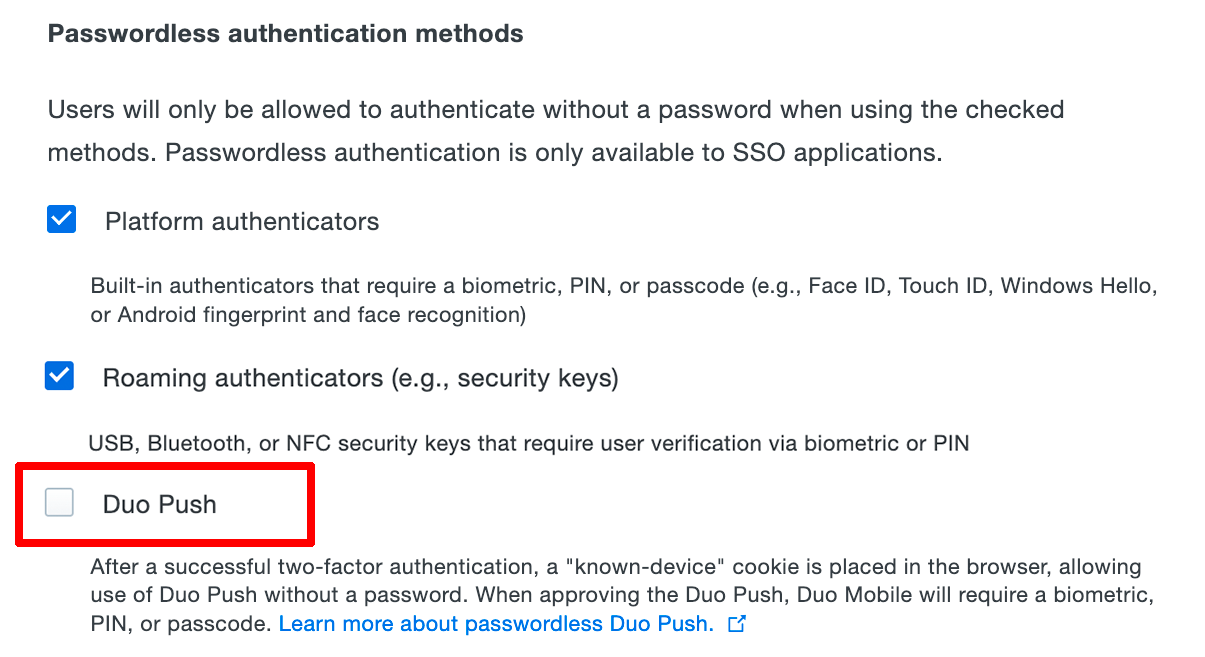 How do I disable the remembered devices Trust browser option with Duo ...