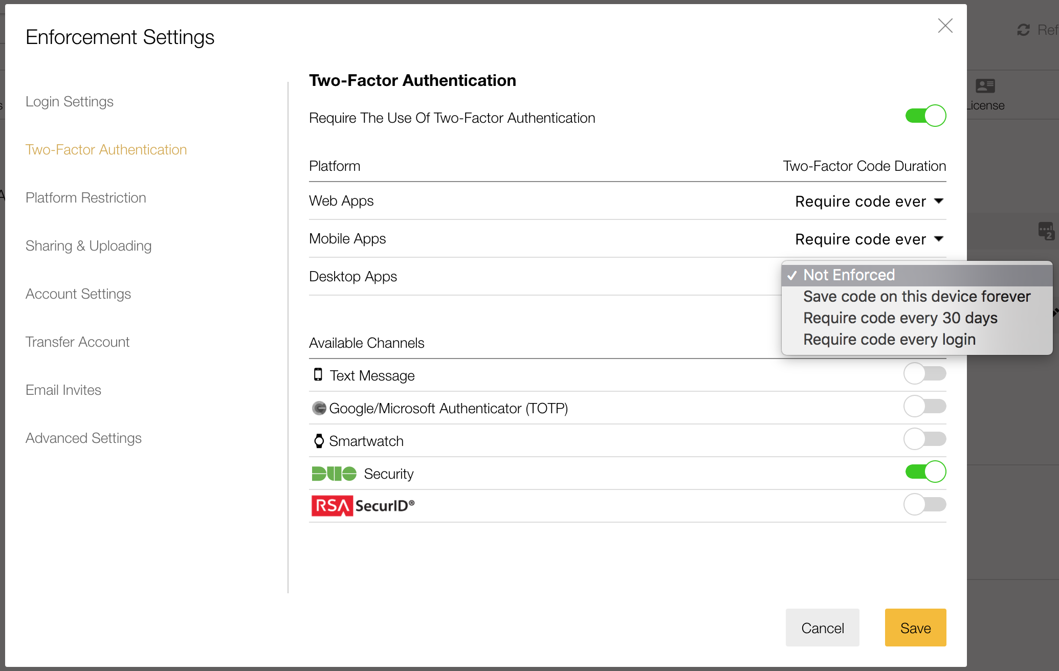 How do I enable Duo in Keeper Security?