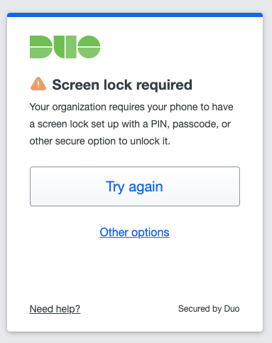 How does a policy requiring screen lock affect the ability to ...